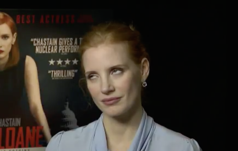 Watch Jessica Chastain's eyeroll at the mention of Johnny Depp in interview