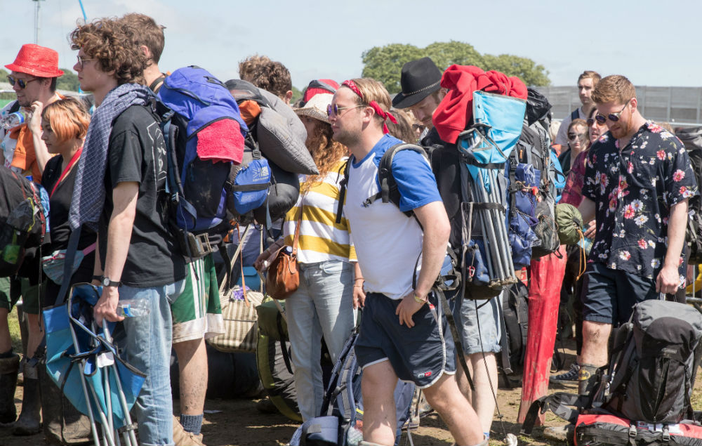 Glastonbury revellers are already facing long queues to get into festival