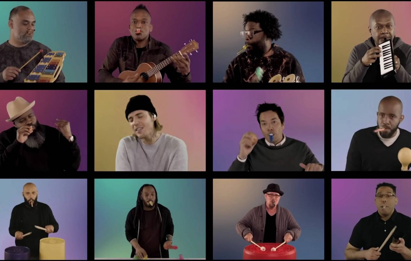 Watch Justin Bieber, The Roots and Jimmy Fallon perform 'Peaches' using ...