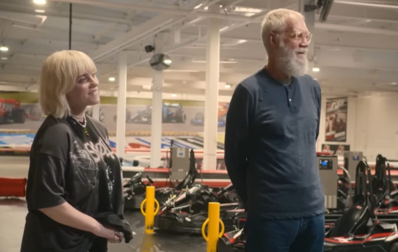 David Letterman races go-karts with Billie Eilish in an upcoming ...