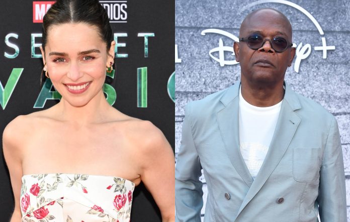 Emilia Clarke "almost ran over" Samuel L. Jackson in a car on 'Secret ...