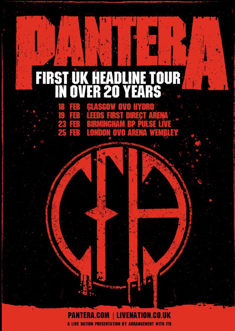 Pantera announce first UK and Ireland headline tour in 20 years